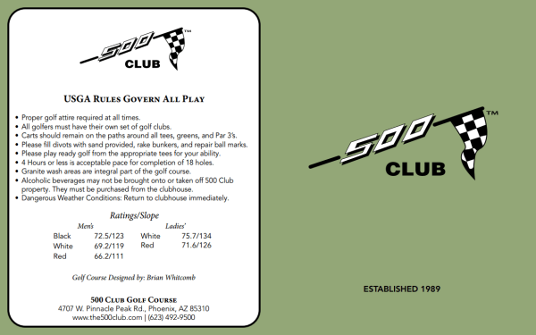 Course Layout - The500Club Golf Course | The Futures Course